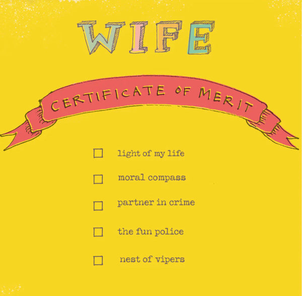 Wife Certificate Card - Aurina Pop UP Ltd