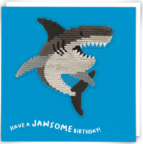 Sequin Card Jawsome Birthday - Aurina Pop UP Ltd